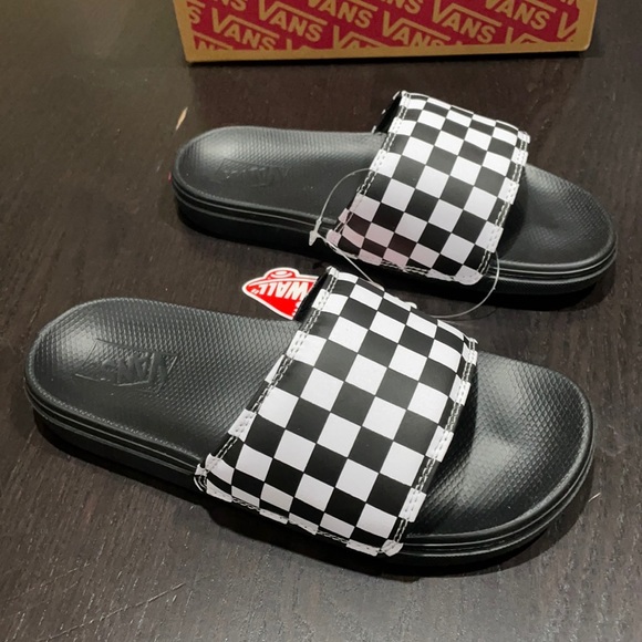Vans | Shoes | Vans La Costa Slideon Checkerboard Sandals | Poshmark